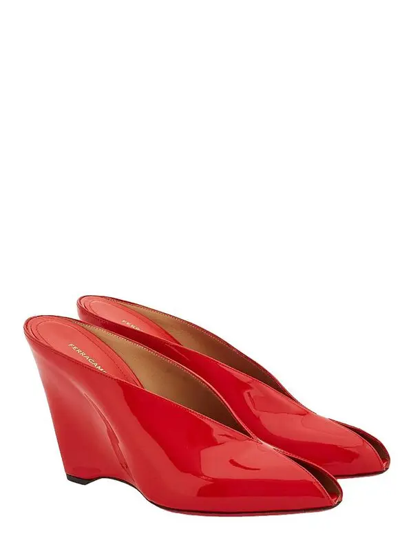 FERRAGAMO Alicia 95 Vitellino Pumps - Flame Red
