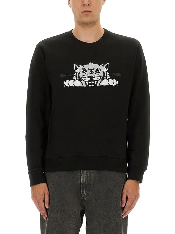 Kenzo Slim-fit Crewneck Sweatshirt - Black