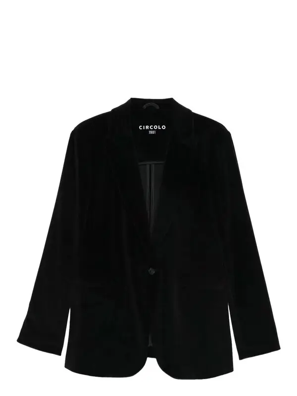 CIRCOLO 1901 Velvet Single-breasted Blazer - Black