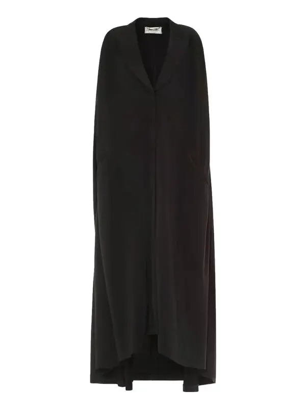 Alberta Ferretti Lapel-collar Cape - Black
