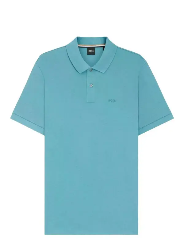 BOSS Logo-embroidered Polo Shirt - Blue