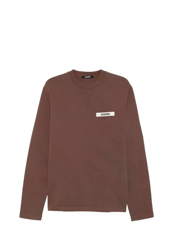 Jacquemus Logo-detail Long-sleeve Sweatshirt - Brown