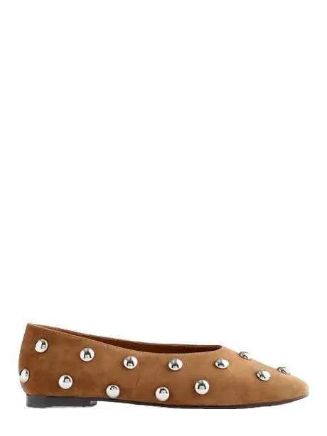 Madewell Mylie Stud Embellished Ballet Flats - Dried Acorn