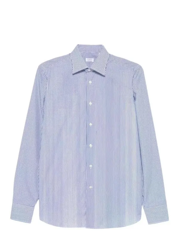 BORRIELLO NAPOLI Striped Cotton Shirt - Blue