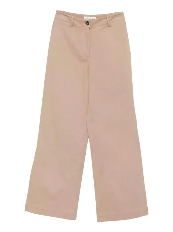 Marc O'polo Organic Cotton Blend Belt-loops Trousers - Green