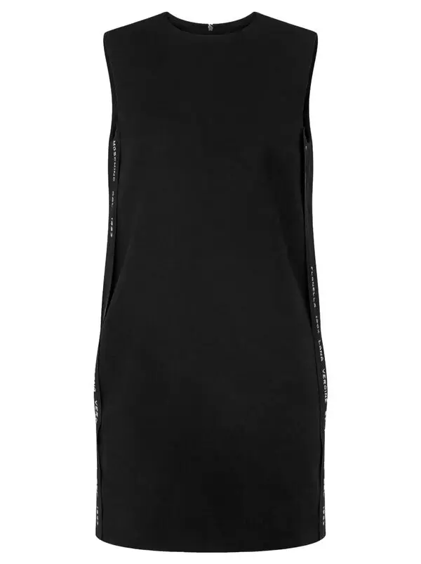 Moschino Sleeveless Tape-detail Mini Dress - Black
