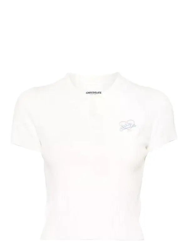 CHOCOOLATE Logo-embroidered Polo Top - White
