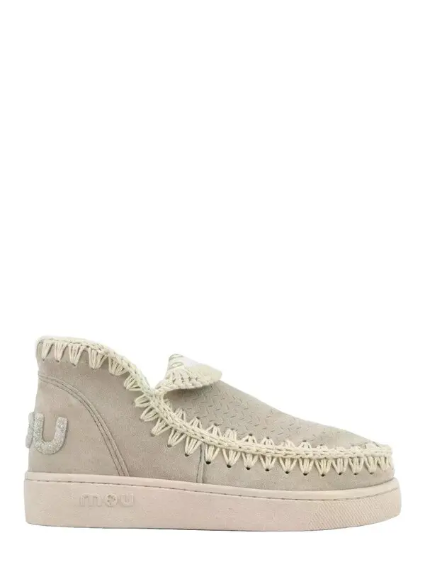 Mou Stitching-detail Suede Sneakers - Neutrals