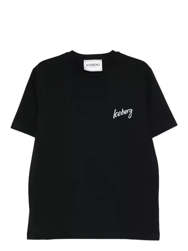 Iceberg Logo Crew-neck T-shirt - Black