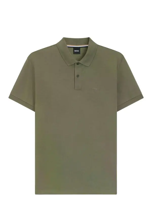 BOSS Logo-embroidered Cotton Polo Shirt - Green