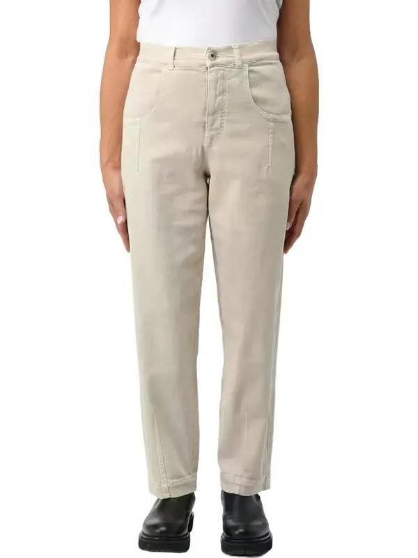 Eleventy High-waisted Patch-pocket Trousers - Neutrals