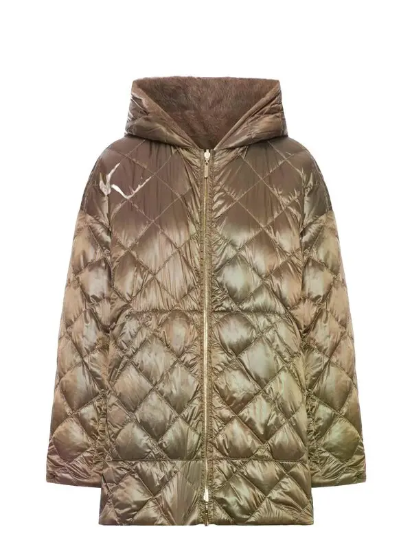 Max Mara Quilted Alpaca-lined Hoodie Jacket - Brown