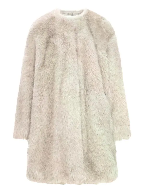Max Mara Faux-fur Coat - Neutrals