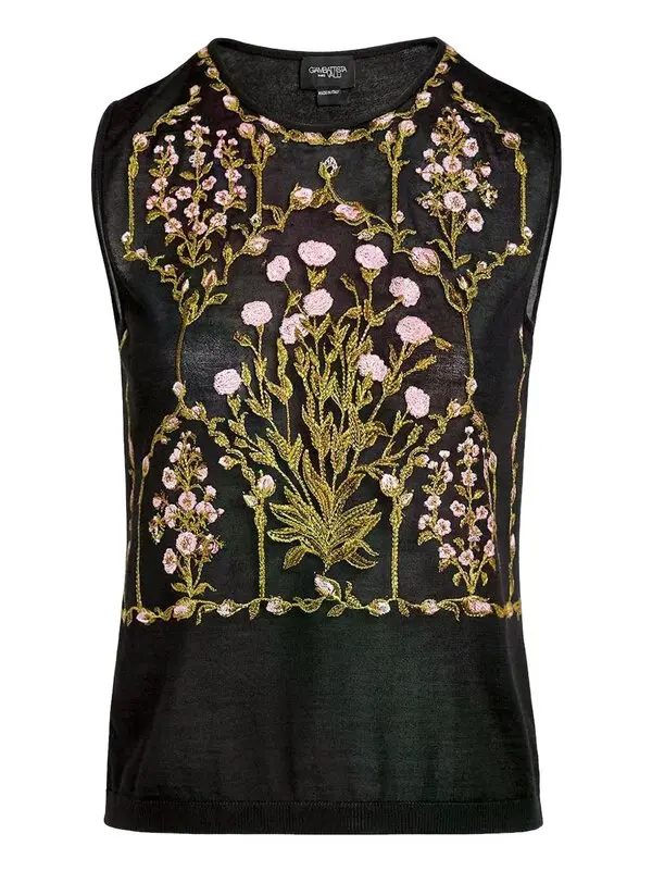 Giambattista Valli Embroidered Sleeveless Top - Black