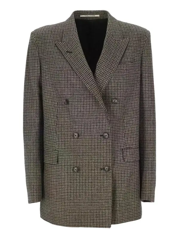 Tagliatore Houndstooth Double-breasted Jacket - Brown