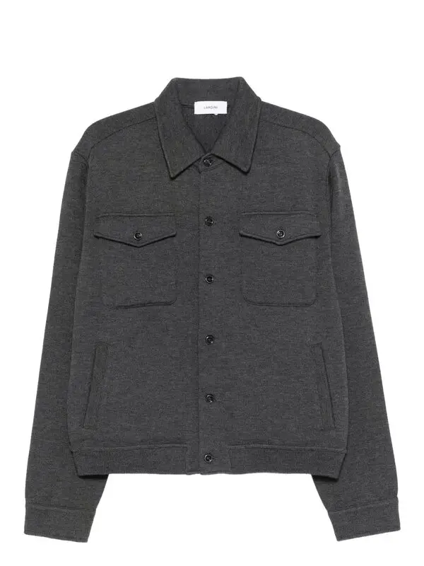 LARDINI Buttoned Flap-pocket Shirt Jacket - Grey