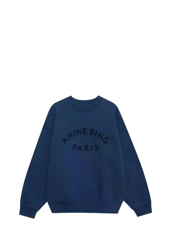 ANINE BING Embroidered Logo Sweatshirt - Blue