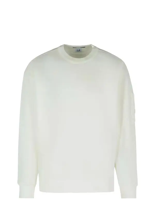 C.P. COMPANY Lens-detail Crew-neck Sweatshirt - White
