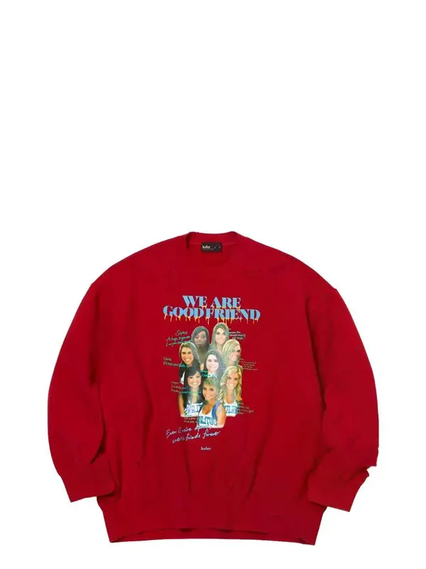 Kolor Graphic-print Distressed Sweatshirt - Red