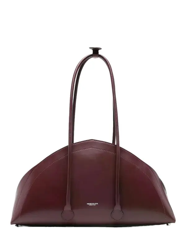 FEDERICO CINA Curved Leather Shoulder Bag - Red