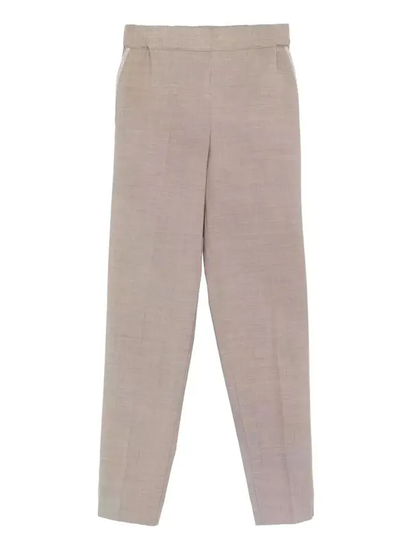 D.exterior Elastic-waistband Wool Trousers - Neutrals