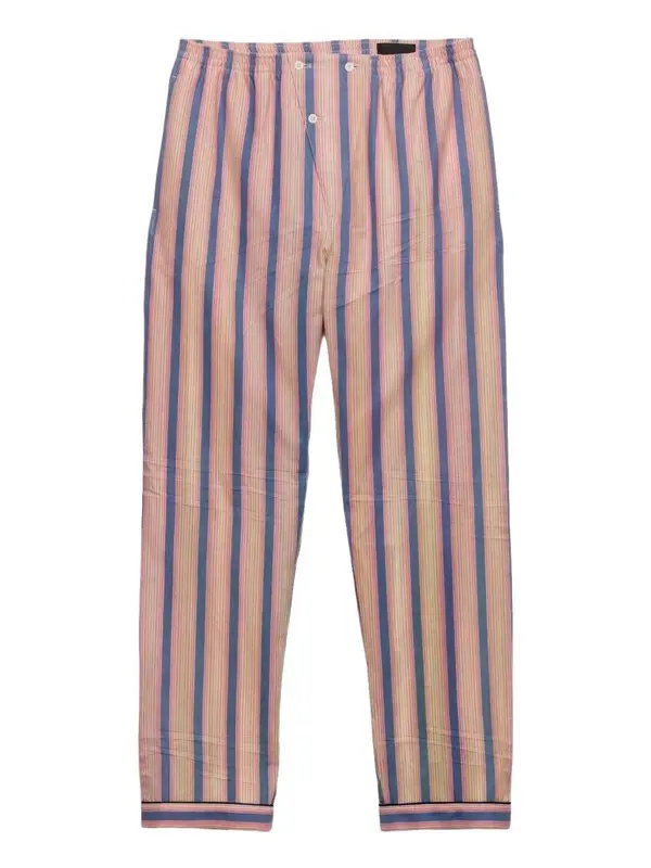 Prada Striped Elastic-waistband Trousers - Pink