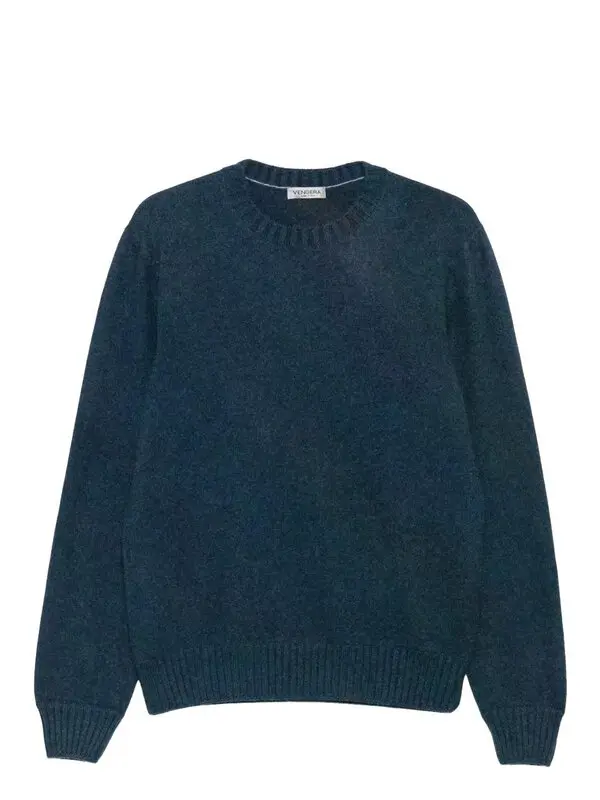 VENGERA Crew-neck Wool Sweater - Blue