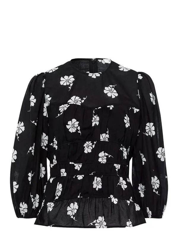 IVY OAK Floral-print Blouse - Black