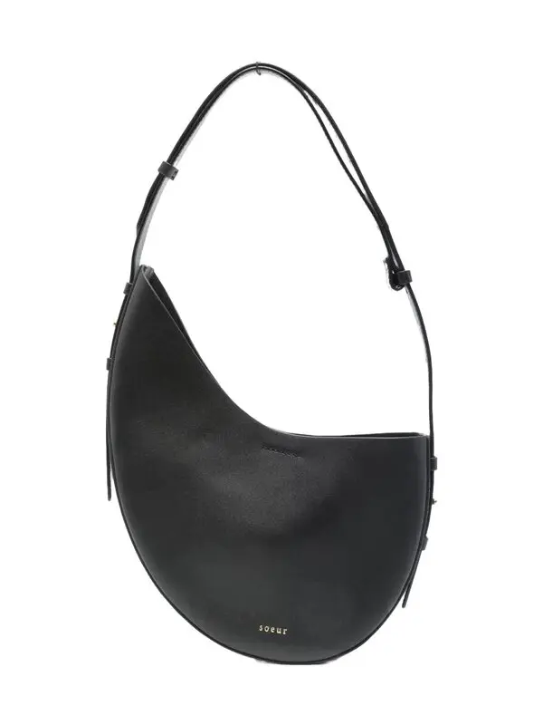 Soeur Wino Crescent Sheepskin Shoulder Bag - Black