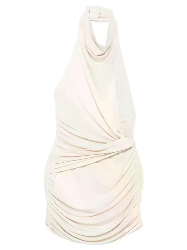 Andamane Stella Halter-neck Ruched Dress - Neutrals