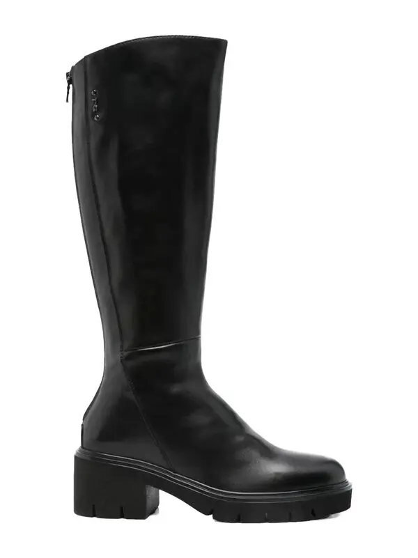 NEROGIARDINI 50mm Zip-detail Block-heel Boots - Black