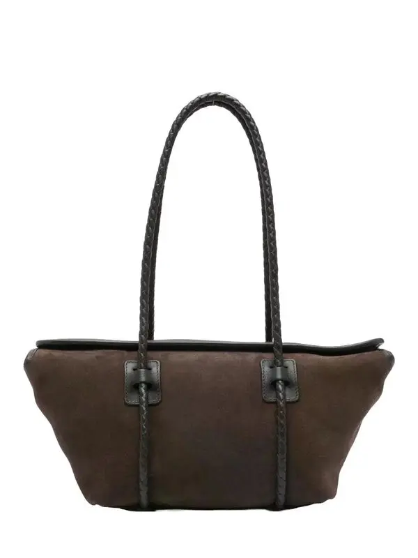 Hereu Braided-handle Suede Shoulder Bag - Brown