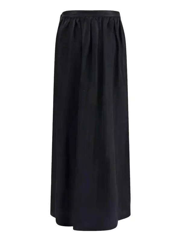 KRISTINA TI Geometric-button Long Skirt - Black