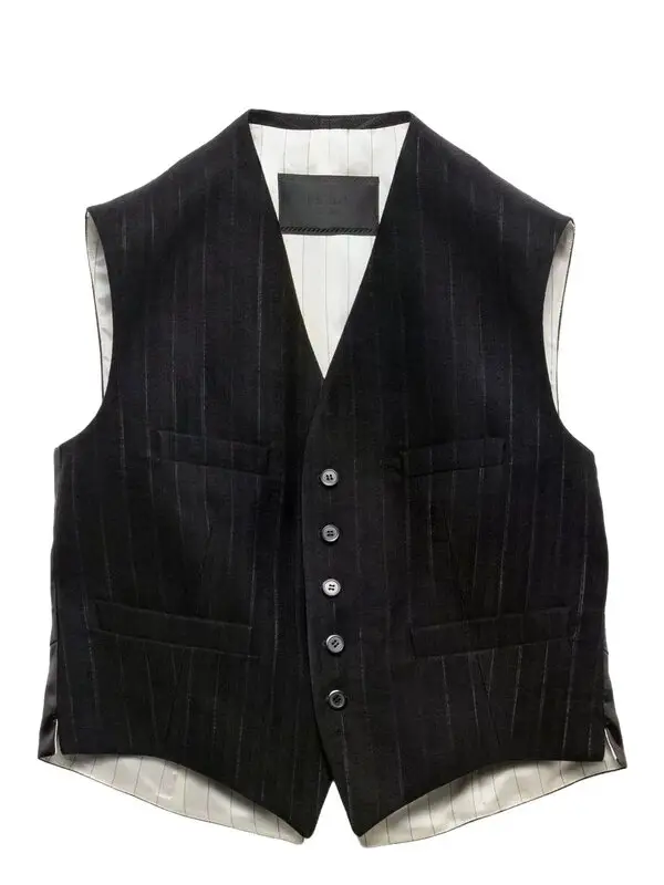 Prada Pinstripe Five-button Vest - Black