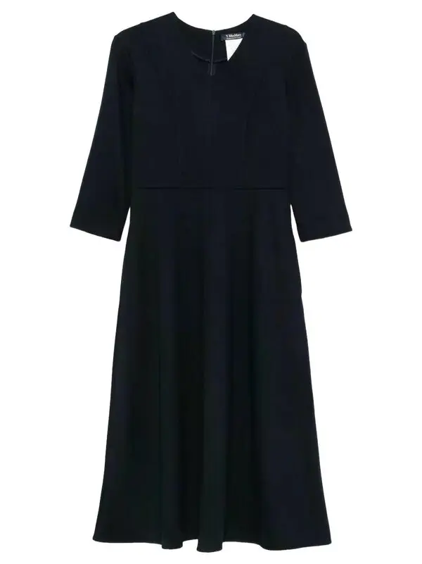 Max Mara Three-quarter Sleeve Flared Dress - Blue