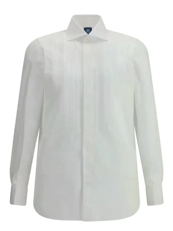 FINAMORE 1925 Pleated Tuxedo Shirt - White