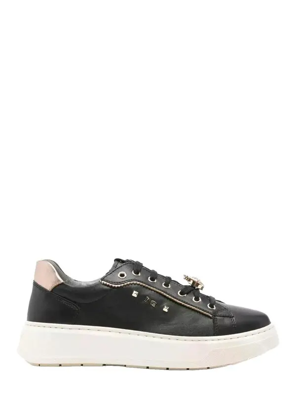NEROGIARDINI Leather Lace-up Sneakers - Black
