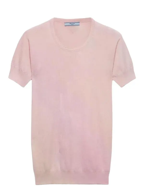 Prada Short-sleeve Ribbed Sweater - Pink