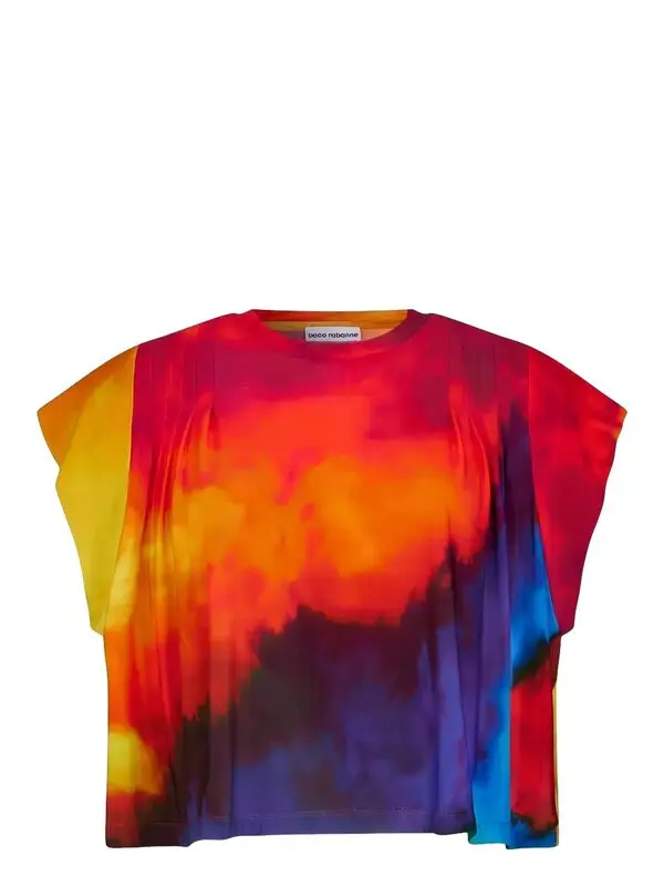 Rabanne Tie-dye Pleated T-shirt - Yellow