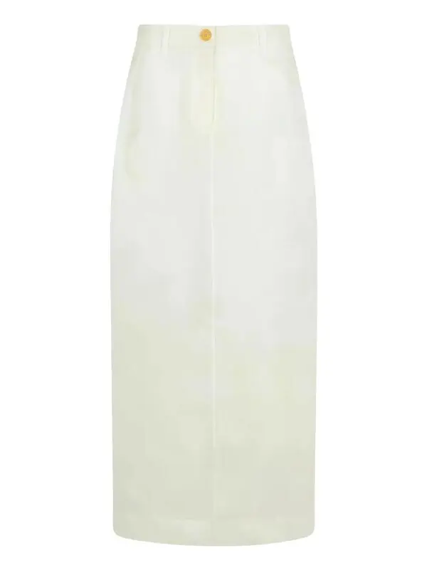 Khaite Lucian Silk Pencil Skirt - Neutrals
