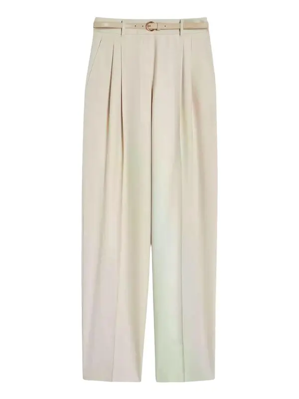 Max Mara Pleated-front Belted Trousers - Neutrals