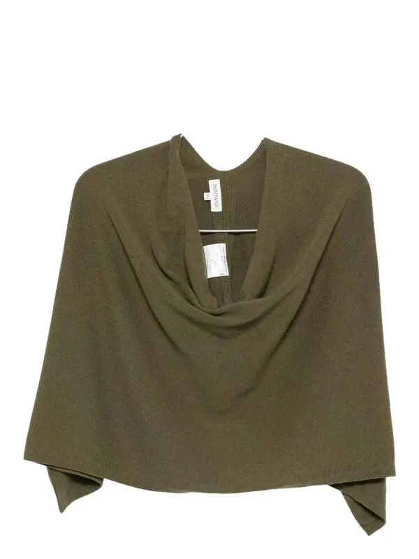 Eric Bompard Cashmere Cowl Neck Poncho - Green