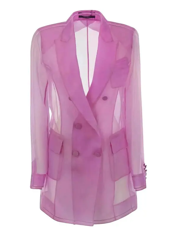 Max Mara Double-breasted Silk Blazer - Pink