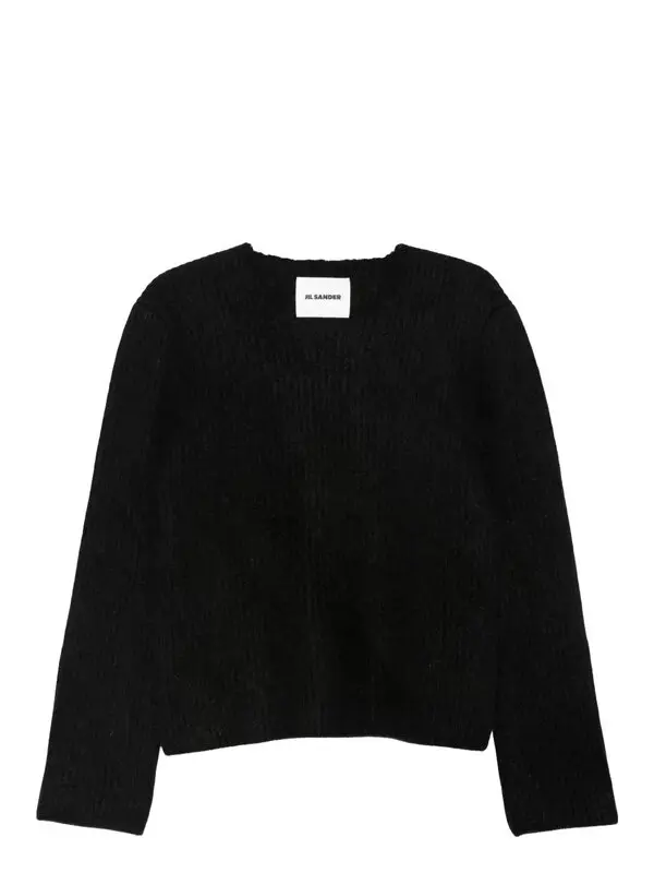 JIL SANDER Ribbed Wool-mohair Blend Sweater - Black