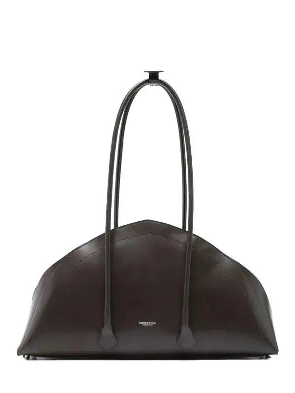 FEDERICO CINA Curved Shoulder Bag - Brown