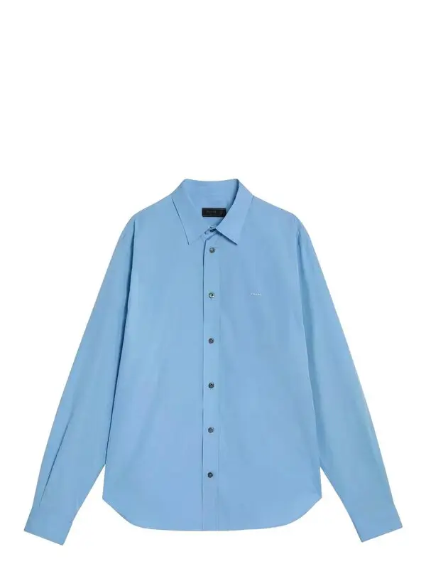 Prada Embroidered-logo Shirt - Blue