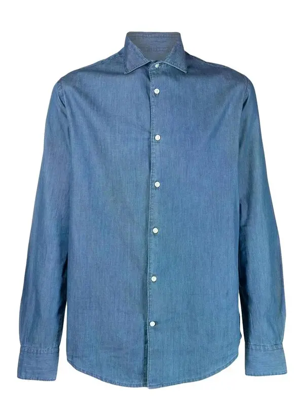 DEPERLU Denim Button-down Shirt - Blue