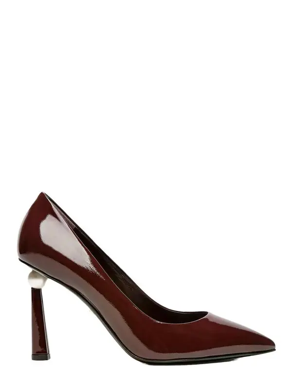 ALEVI MILANO 95mm Pearl-embellished Patent Leather Pumps - Red