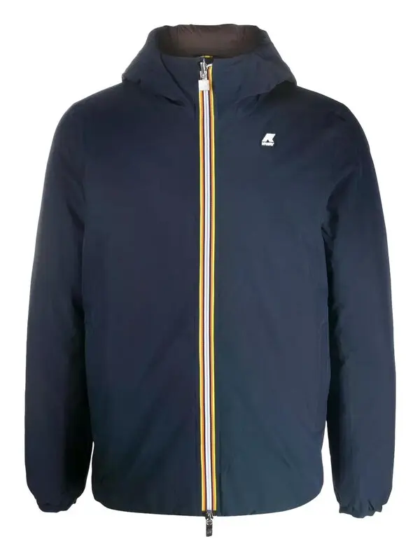 K-WAY Reversible Logo-appliqué Down Jacket - Blue