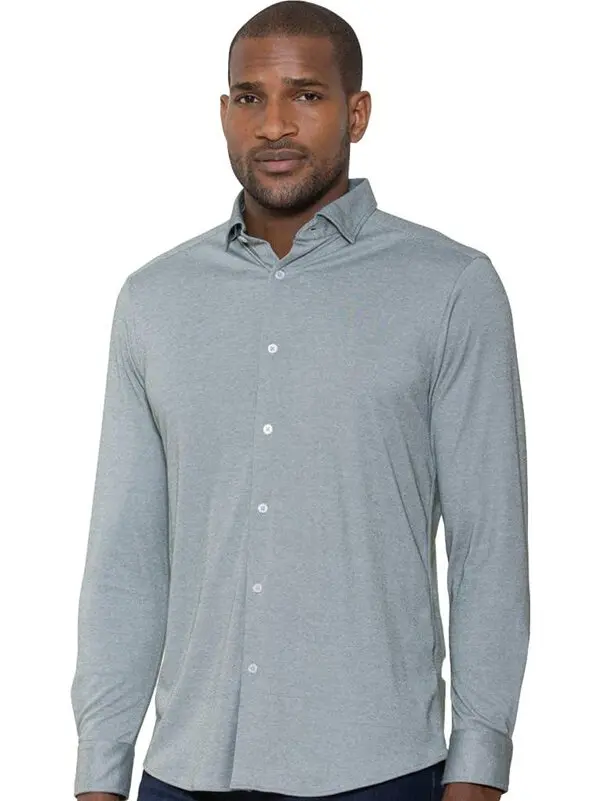 LUCHIANO VISCONTI Micro Melange Knit Shirt - Forest
